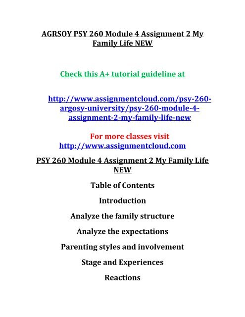 AGRSOY PSY 260 Module 4 Assignment 2