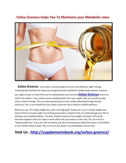 Exitox Greenco Naturally helps in Maintaining Your Figure