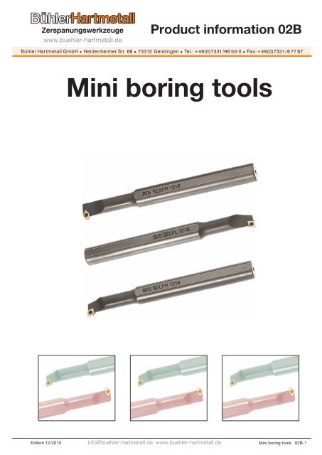 Small and Mini Boring Tools