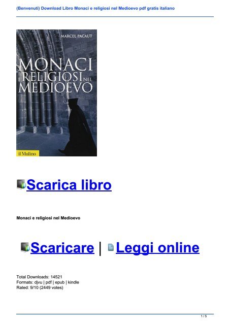 (Benvenuti) Download Libro Monaci e religiosi nel Medioevo pdf gratis ...
