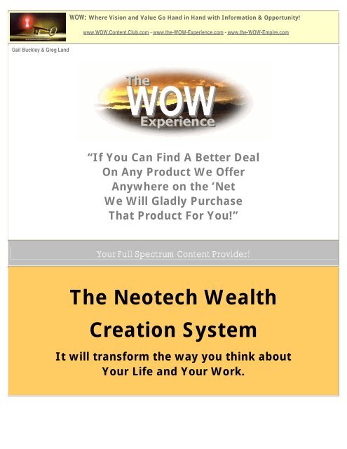 The Neotech Wealth Creation System