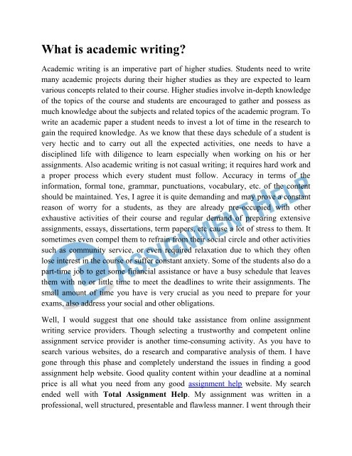 online assignment writing