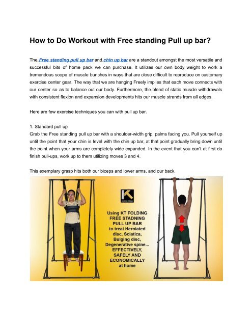 How to Do Workout with Free standing Pull up bar
