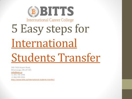 5 Easy steps for International Students Transfer