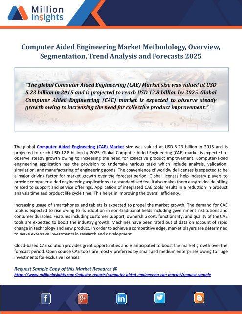 Computer Aided Engineering Market Methodology, Overview, Segmentation ...