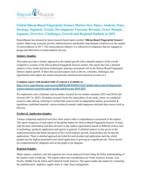 Silicon-Based Fingerprint Sensors