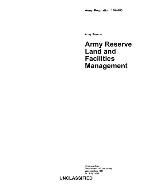 Army Reserve Land and Facilities Management - Army Publishing ...