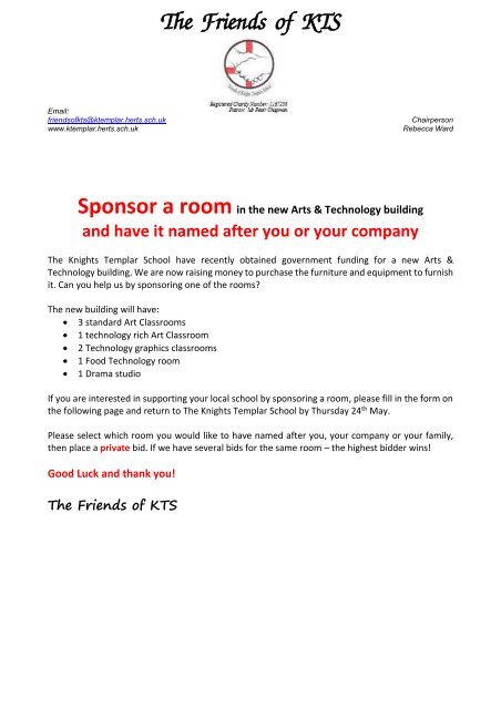 Friend Sponsor A Room Form