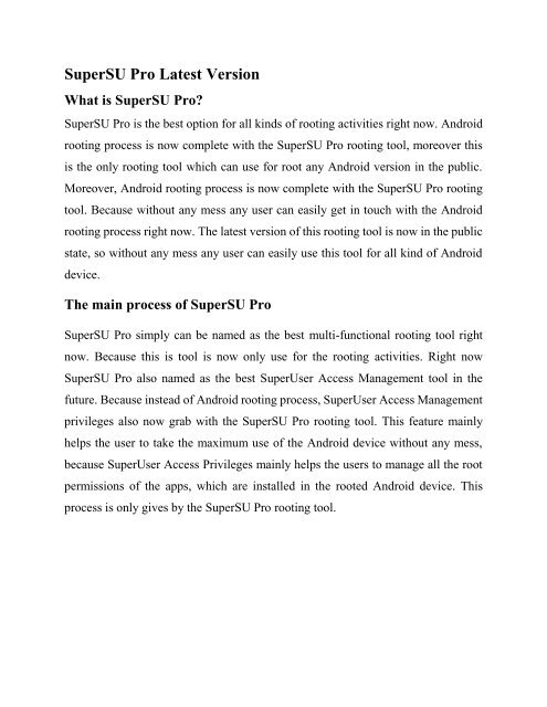 SuperSU Pro Latest Version