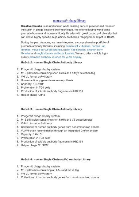mouse scfv phage library