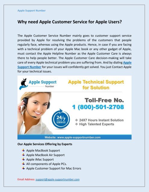 Why need Apple Customer Service for Apple Users?
