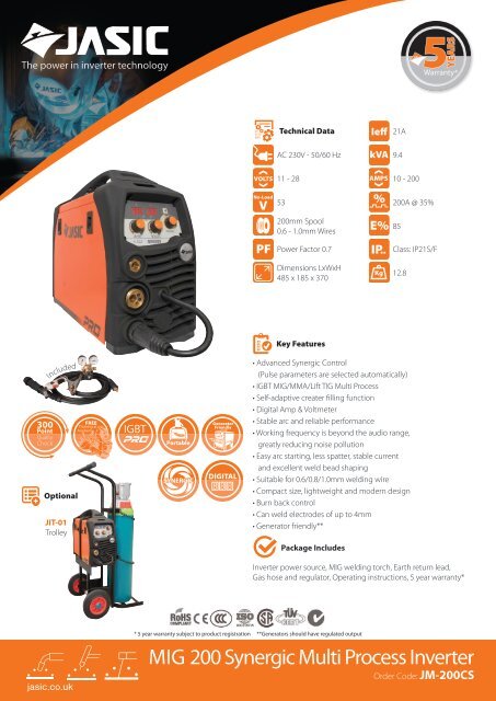 MIG 200 Synergic Multi Process Inverter