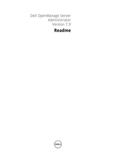 Dell OpenManage Server Administrator - Readme - Dell Support