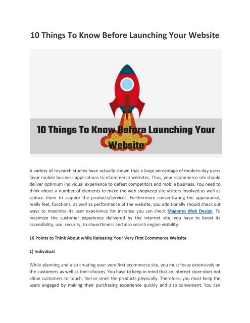 A Guide To Read Before Website Launch