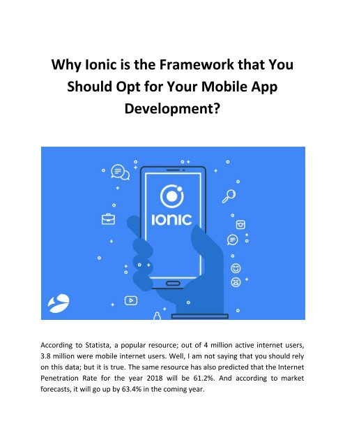 Why Ionic is the Framework that You Should Opt for Your Mobile App ...