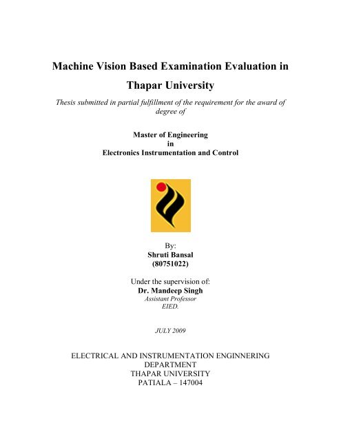 Chapter 1 Machine Vision - Thapar University