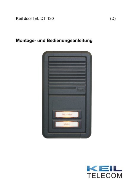 Montage- und Bedienungsanleitung - Keil Telecom