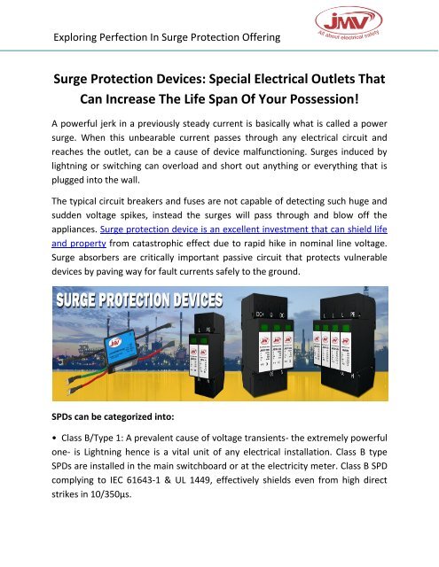 Surge Protection Devices: Special Electrical Outlets That Can Increase ...