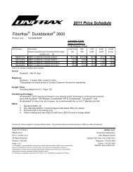 2011 Price Schedule Fiberfrax® Paper 970 Series - Unifrax