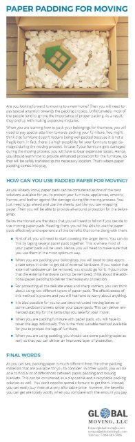 Paper Padding for Moving