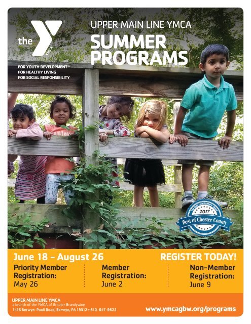 Upper Main Line YMCA - Summer Program Guide 2018