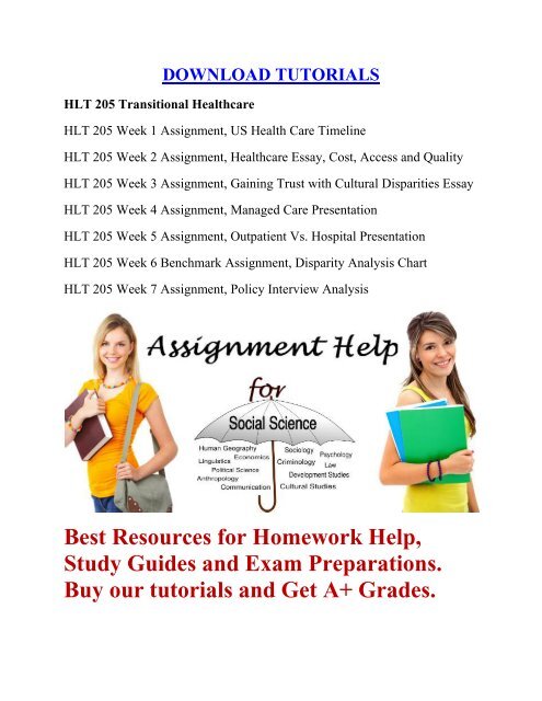 HLT 205 Transitional Healthcare -GCU