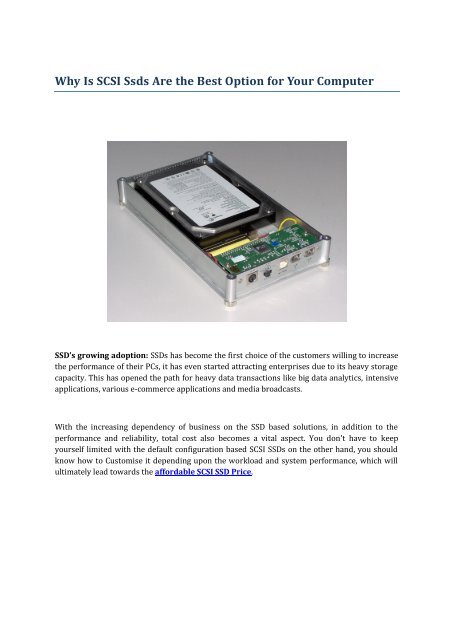 Why Is SCSI Ssds Are the Best Option for Your Computer