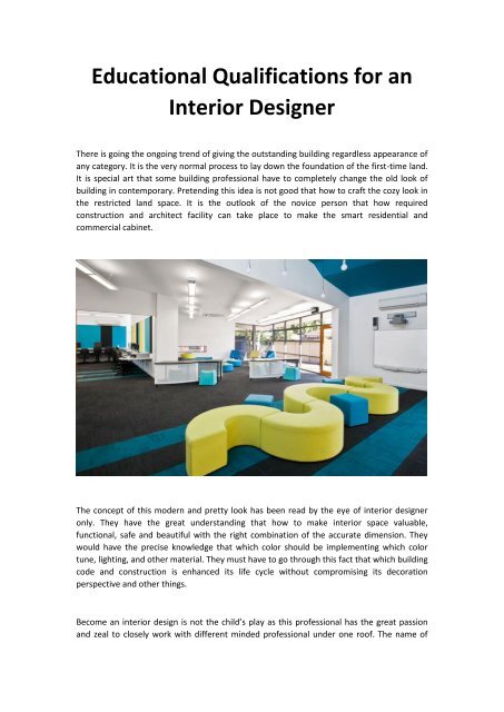 Educational Qualifications for an Interior Designer