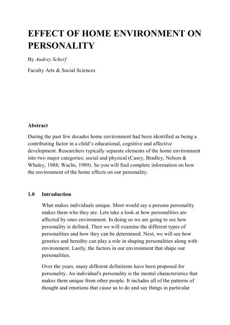 How Does The Home Environment Affect A Childs Development