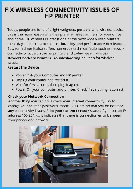 Fix Wireless Connectivity Issues on HP Printer
