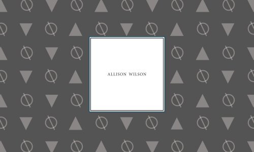 Allison Wilson - Portfolio 2018