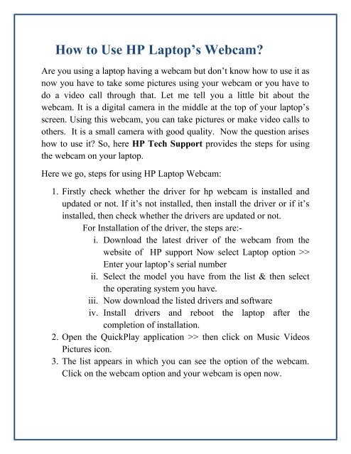 How to Use HP Laptop’s Webcam