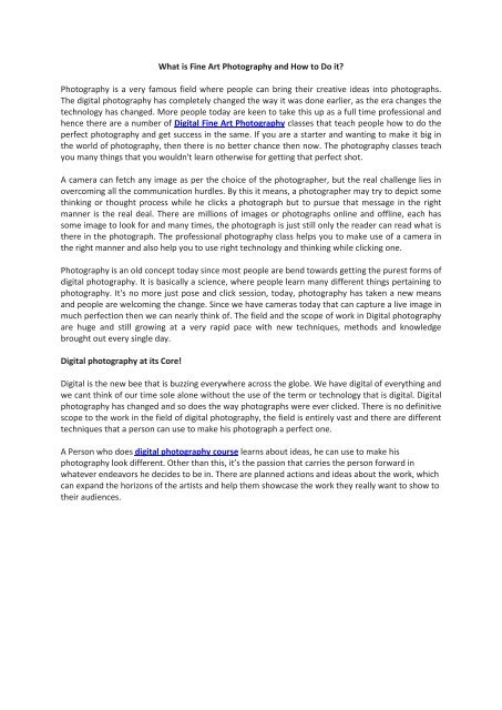 What is Fine Art Photography and How to Do it?