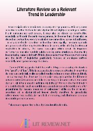 Research Proposal Literature Review Sample