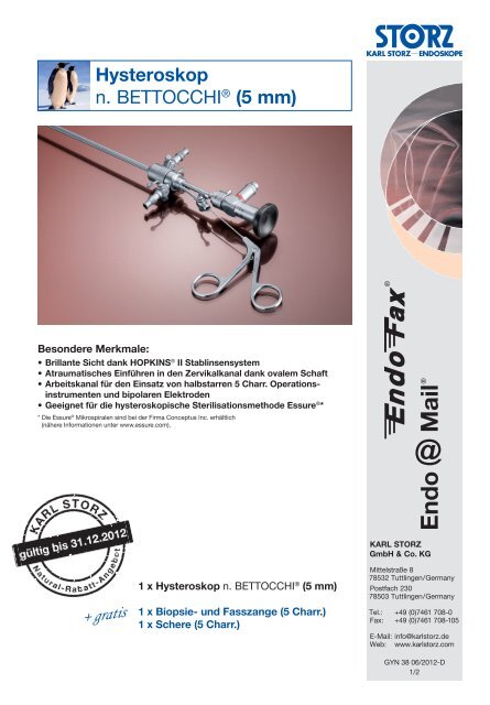 Hysteroskop n. BETTOCCHI® (5 mm) - Karl Storz