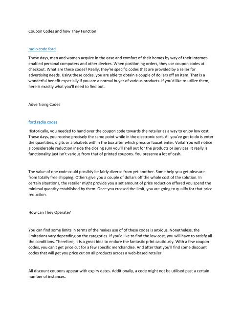 Coupon Codes and how They Function6