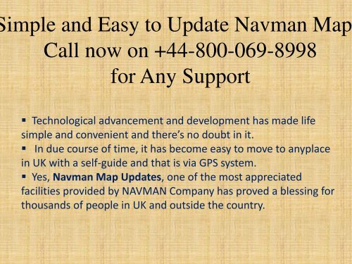 Simple and Easy to Update Navman Maps, Call now on +44-800-069-8998 for ...
