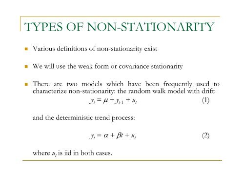 TYPES OF NON-STATIONARITY
