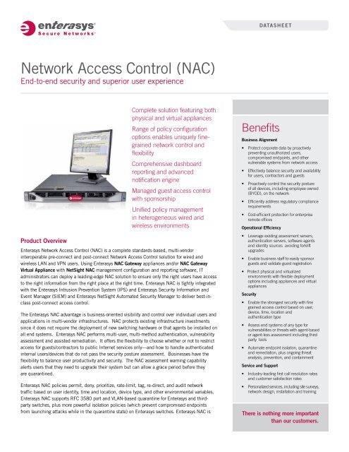 Network Access Control (NAC) - Enterasys