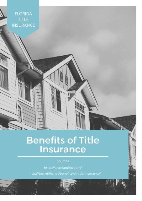 Benefits of Title Insurance