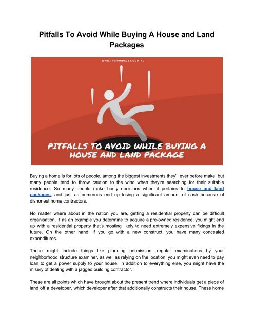 Loopholes to Avoid While Buying House and Land Packages