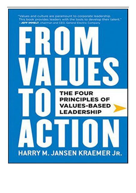 PDF Download From Values to Action The Four Principles of Values-based ...
