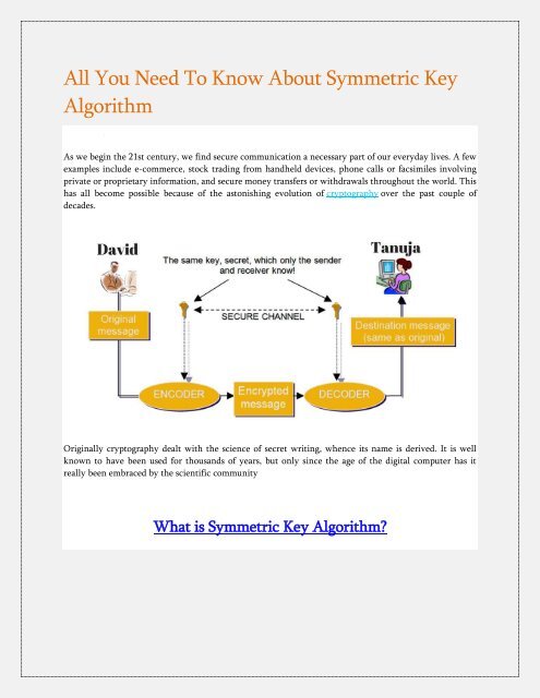 All You Need To Know About Symmetric Key Algorithm