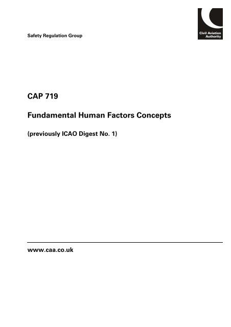 CAP 719 Fundamental Human Factors Concepts - Civil Aviation ...