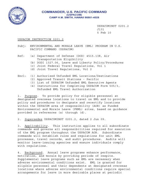 EML - U.S. PACOM (Instruction) - United States Pacific Command