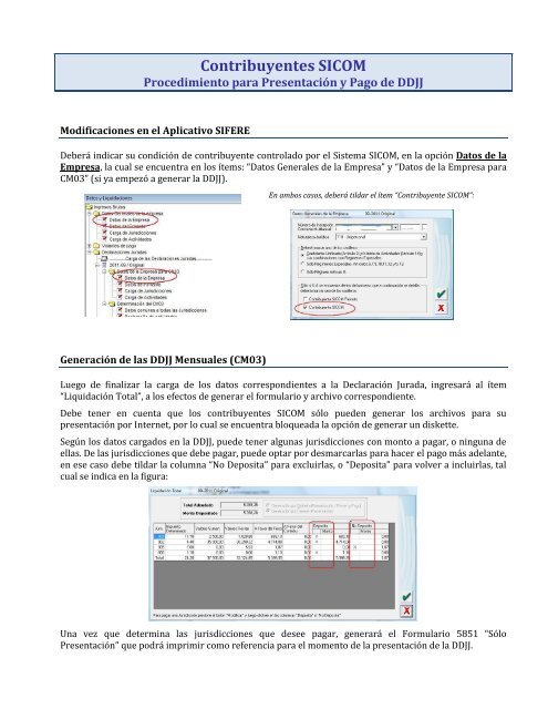 Contribuyentes SICOM - Comarb