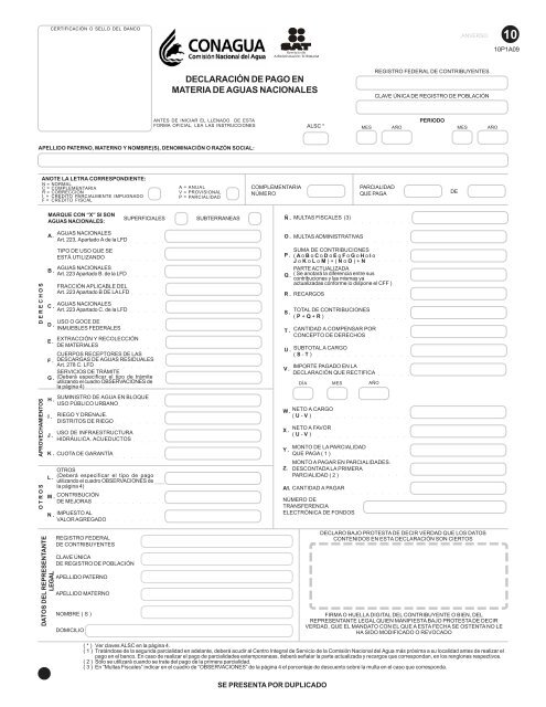 Forma 10: Declaración de pago en materia de - IDCOnline