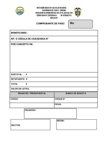 Comprobante De Pago Nuevo Pdf Ceisladelosmilagros