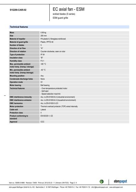 S1G200-CA95-02 Technical