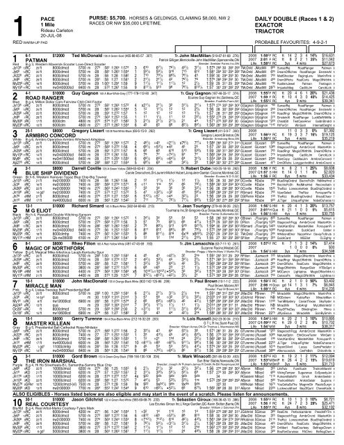 Race Program - Rideau Carleton Raceway